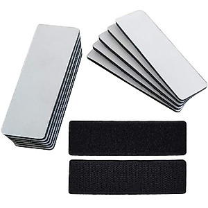 Rena Chris Hook and Loop Strips with Adhesive | 2 x 6 Inch 16 Sets | Double-Sided Interlocking Mounting Tape for Couch Cushions, Suitable for School Classroom, Office, Home- Black