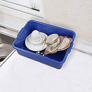 Hespama 13L Wash Tub Basin, Blue Utility Commercial Bus Box, 4 Packs