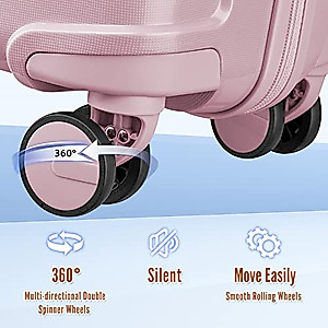 Joyway Luggage Sets Suitcase Set 3 Piece Luggage Set Carry On Luggage Hardside PP Durable Luggage with TSA Lock Spinner Wheels(Pink, 11 piece set)…