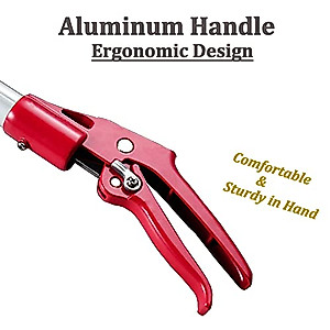 RUYARXNM 3.7FT Snake Tongs, Aircraft-Grade Aluminum Alloy Reptile Grabber, Rattle Snake Catcher Wide Jaw Handling Tool with Lock for Hunting Game Finders