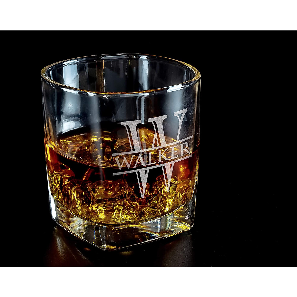 Whiskey Bourbon 1 to 4 Set for Men Groom Groomsmen Proposal Vintage Fathers Day Grandpa Grandma Anniversary Birthday Scotch Glasses Drinkware College Graduation Engraved Monogram