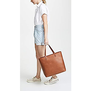 Madewell Women's Zipper Transport Tote, English Saddle, Tan, Brown, One Size
