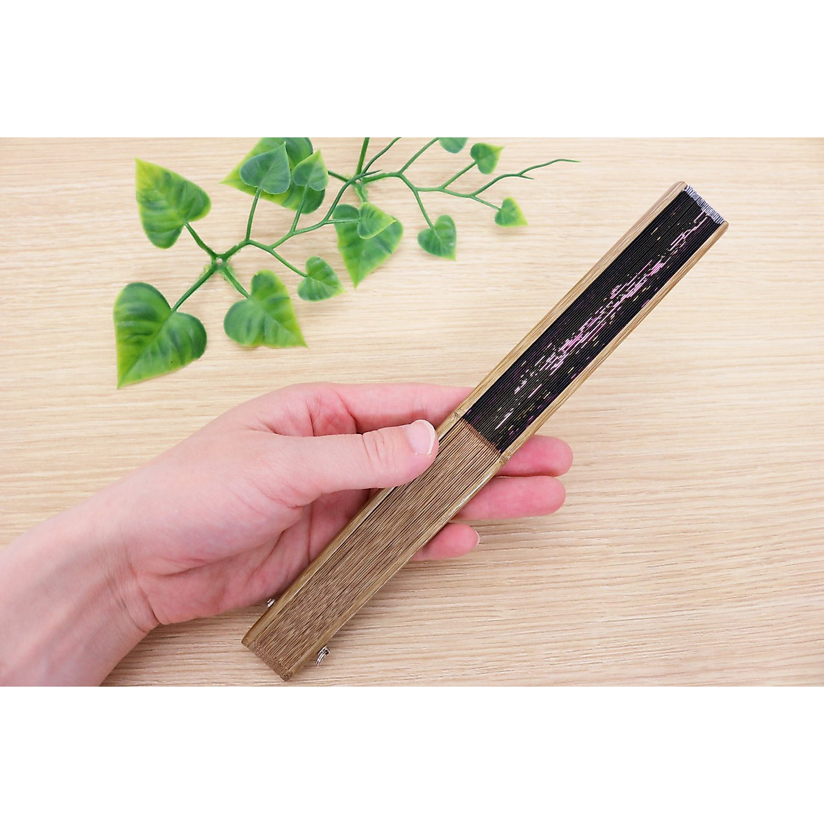 まつみ工芸 Asahi King 136001 Folding Fan Dragon Black