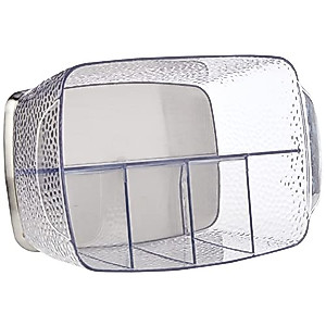 iDesign Rain Plastic Silverware Caddy Organizer Flatware Holder for Kitchen Countertop Storage, Dining Table, Outdoor Patio, Picnic Tables, Clear