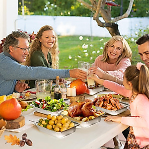 Thanksgiving Aluminum Food Containers with Lids, Thanksgiving Leftover Containers 48 PCS Disposable Turkey Tin Foil Pans Thanksgiving Party Supplies