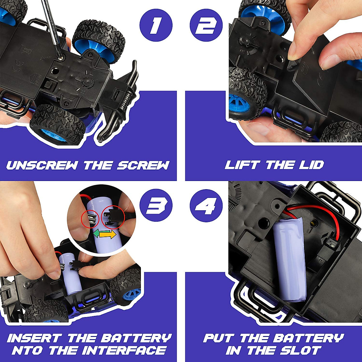 GaHoo Remote Control Car for Kids - Durable Non-Slip Off-Road Shockproof High-Speed, All Terrain Electronic RC Racing Car Toy Gifts for 3 4 5 6 7 8 Year Old Boys Girls (Dark Blue)