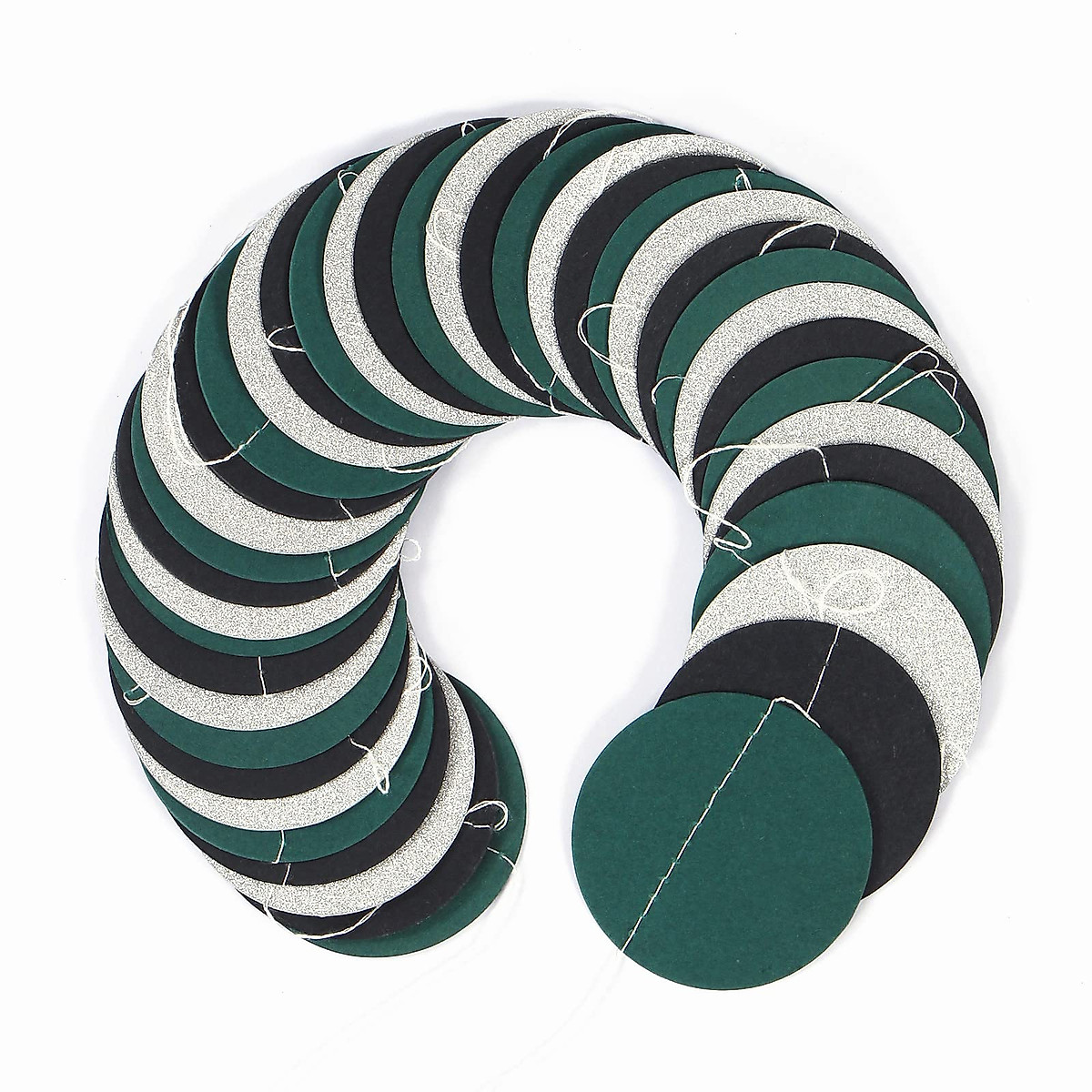 Black-Green Silver Party-Decorations Garland Streamers - 52Ft Graduation 2024 Hanging Paper Banner, Soccer Party Supplies Men Boys Birthday Spring Summer Jungle Theme Decor Backdrop Bunting Panduola