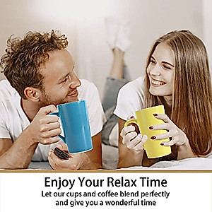 HAPPY KIT Tall coffee mug, Anti-Skid Bottom Large coffee Mugs with Set of 6,18 Ounce Ceramic Mugs for Coffee, Tea, Cocoa,coffee cups ceramic,tea cup