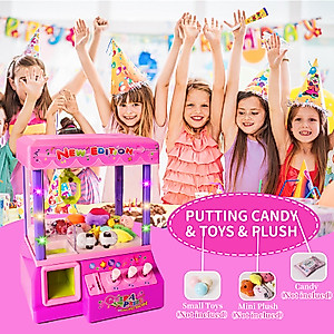 Yasola Claw Machine for Kids,Mini Vending Machines, Arcade Candy Claw Game Prizes Grabber Toy for Home,Prize Dispenser Toys for Girls with Lights Sound（16 Random Mini Toys ）