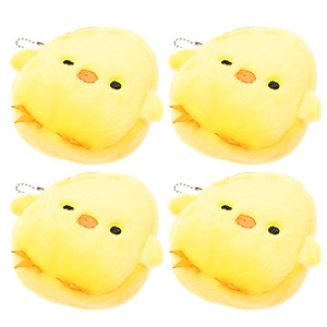 IMIKEYA 4pcs Coin Purse Plush Yellow Chick Change Purse Kawaii Charge Purse Cell Phone Wallet Christmas Party Favors Gifts