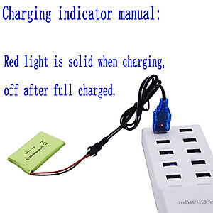 Blomiky 2 Pack 3.7V 600mAh Lithium Rechargeable Battery and 2 USB Charger Cable Compatible with Some Remote Control Robot Dog K9 Battery 2