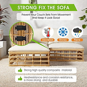 Adjustable Outdoor Furniture Clips Patio Sofa Clips,Sectional Sofa Furniture Chair Clips,Rattan Furniture Clamps Wicker Chair Fasteners, Connect The Sectional or Module Outdoor Couch Patio Furniture