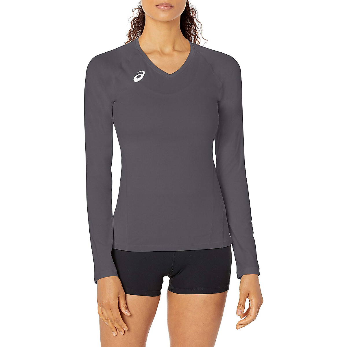 ASICS Spin Serve Volleyball Jersey Long Sleeve, Team Steel Grey, x Large