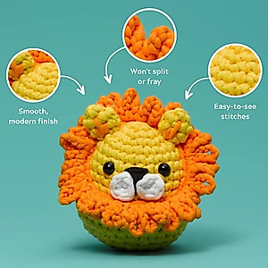 The Woobles Easy Peasy Yarn, Crochet & Knitting Yarn for Beginners with Easy-to-See Stitches - Yarn for Crocheting - Worsted Medium #4 Yarn - Cotton-Nylon Blend