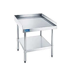 AmGood Stainless Steel Equipment Stand | Height: 24" | Commercial Heavy Duty Grill Table | Customize Your Size + Add Casters