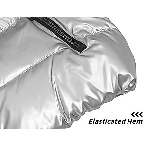 Happy Cherry Packable Puffer Sleeveless Jacket for Kids Waterproof Light Zip Up Vests for Baby Toddler Boys Girls Breathable Metallic Warm Down Coats Outerwear Silver