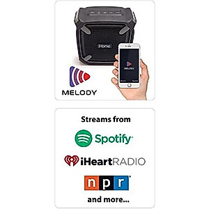 iHome iBT371 Weather Tough Portable Rechargeable Bluetooth Speaker with Speakerphone and LED Accent Lighting (Mini)