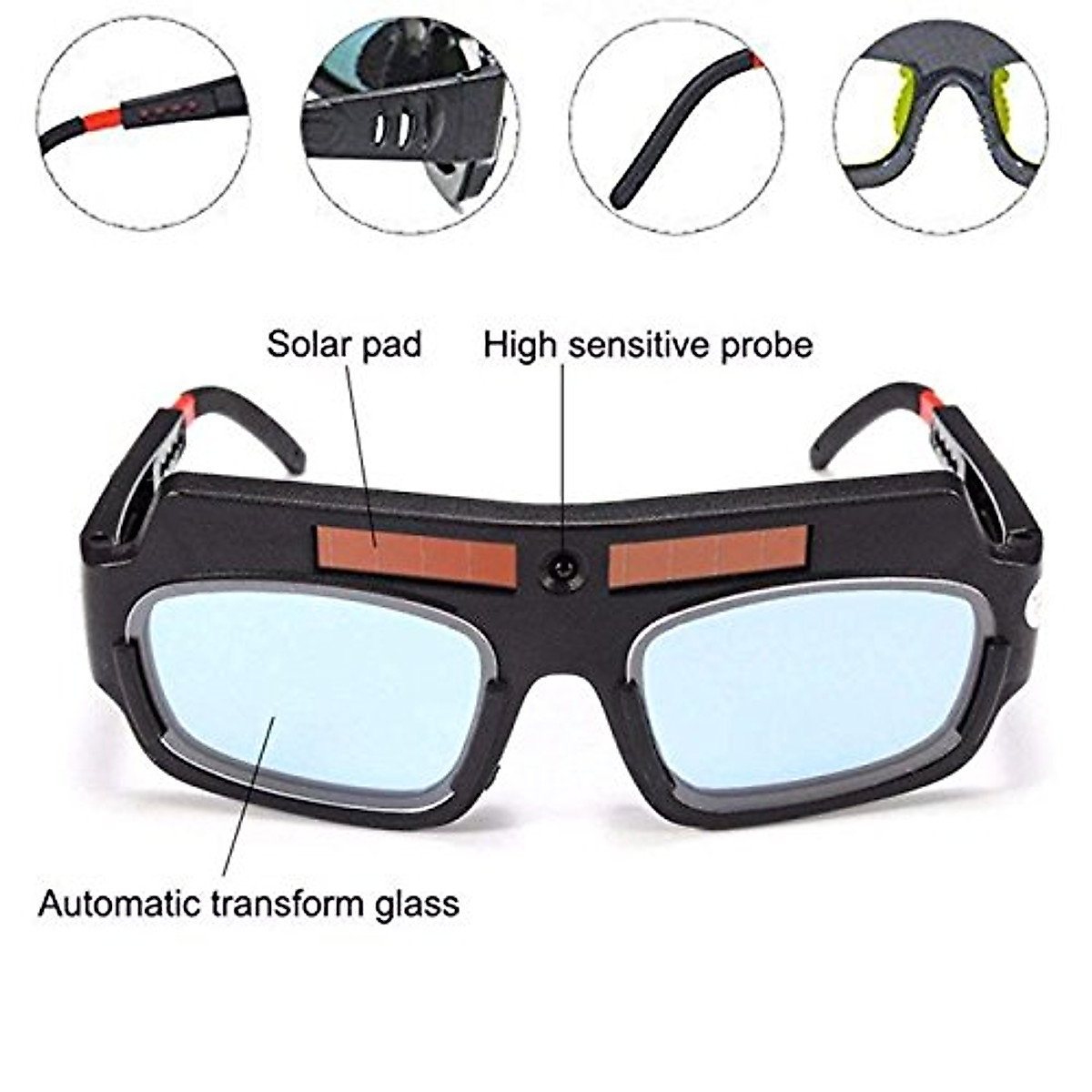 1 Pair Black Solar Auto Darkening Welding Goggle Safety Protective Welding Glasses Mask Helmet, Eyes Goggles Mask Anti-Flog Anti-glare Goggles