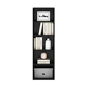 Furinno Luder Bookcase / Bookshelf / Storage Shelves, 5-Tier, Blackwood