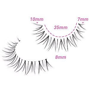 False Eyelashes Wispy Short Cat Eye Lashes Natural Look Clear Band Soft Fake Eyelashes 10 Pairs Pack Japanese Lashes 10mm Korean Asian Spiky Lashes by FANXITON