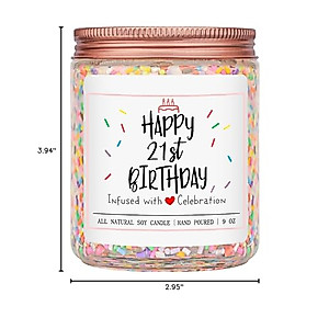 Homsolver 21st Birthday Gifts for Her Women, Best 21st Birthday Gift Ideas, Perfect Birthday Present, Funny Birthday Presents for Women, Friends, Sister, Daughter, Happy Birthday Aromatherapy Candles