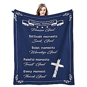 LSEOMIO Christian Gifts for Women Men - Gifts for Women Birthday Unique - Inspirational Gifts for Women Men - Religious Gift for Women - Throw Blankets for Couch Sofa Bed Warm Gifts 50"X 60"