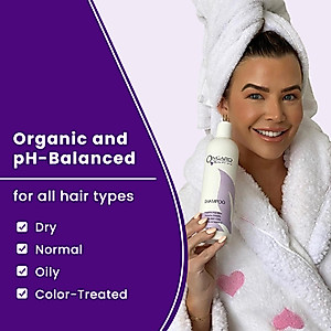 Ongaro Beauty Organic Sulfate Free Shampoo - Hydrating Hair Solution with Aloe Vera, Probiotic Extracts, Peptides & Apple Stem Cells - Promotes Healthy Hair for Dry, Oily, and Colored - 12 fl oz