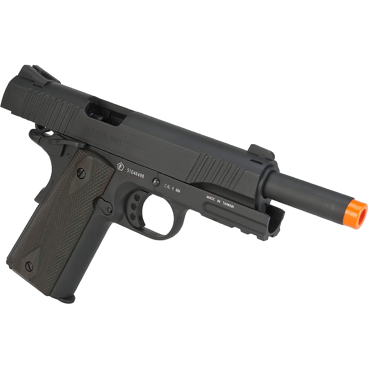 Colt 1911 CO2 Full Metal Airsoft Pistol with Adjustable Hop-Up and Blowback, 380-390 FPS, Black