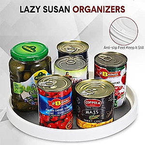 12 Pack Lazy Susan Turntable Organizer Cabinet for Cabinet 12 Inch Non Slip Lazy Susan Organizer 10 Inch Rotating Spice Rack Organizer Lazy Susan Turntable for Kitchen Countertop Cabinet Pantry