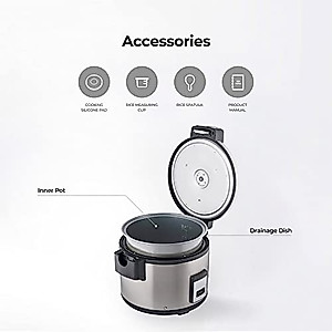 CUCKOO CR-3032 | 30-Cup/7.5-Quart (Uncooked) Commercial Rice Cooker & Warmer | Automatic Warm Mode, Nonstick Inner Pot, Detachable Inner Lid | Stainless Steel