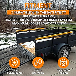 2-Sided Assist System Compatible with Tailgate Utility Trailer Gate&Ramp, Trailer Tailgate Ramp Lift Assist System Maximum 400 Lbs Load Capacity