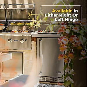 COYOTE OUTDOOR LIVING 21-Inch Outdoor Rated Compact Refrigerator, Right Hinge, 4.1 Cu. Ft, CBIR-R