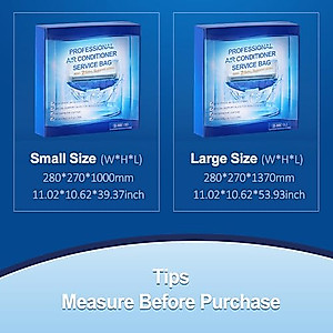 WANOSS Split Air Conditioning Cleaning Cover Bag with 10ft Water Pipe and Drain Outlet, Two Sides Support Plates Waterproof Panels Wall Mounted Air Conditioner Service Bag