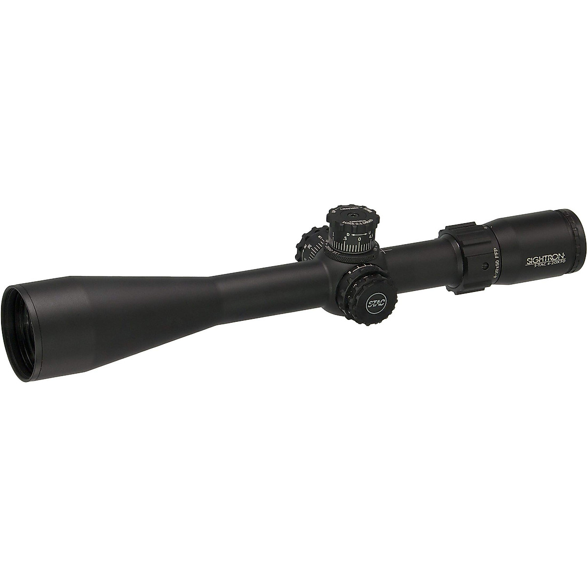 SIGHTRON, SIII Long Range Riflescope, S-TAC, 4-20x50mm, 30mm Tube, Side Focus Zero Stop First Focal MH-4 Reticle Black