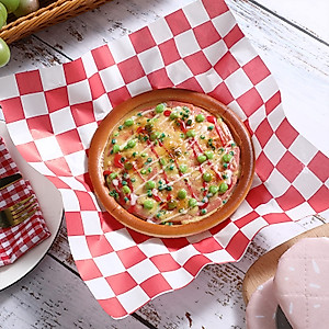 500 Deli Paper Sheets 12 x 12 Inch Red and White Checkered Food Wrapping Papers Grease Resistant Food Wrap Sandwich Paper Wraps Disposable Paper Liner for Picnics Barbecue Restaurants Cookout Party