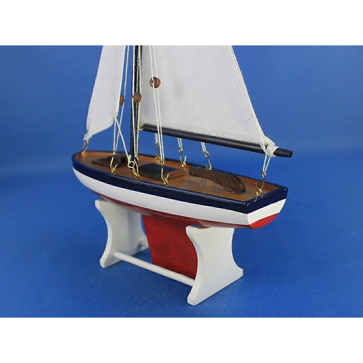Hampton Nautical It Floats 12" American Floating Sailboat Hampton Nautical Model Ship, Fully Assembled (Not a Kit)