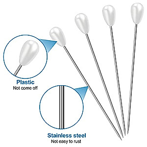 220p Corsage Pins, Boutonniere Pins, Boutineer Pin, White Pearl Pins, Wedding Bouquet Pins for Jewelry, Flower DIY Crafts