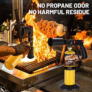 KookCook Cooking Grill Torch Kit with 2x14.1oz Fuel Gas Cylinder Sous Vide Blowtorch MAPP MAP Pro Propane Torch Food Kitchen Grilling Gun Culinary BBQ Tool for Searing Outdoor Camping Charcoal Starter