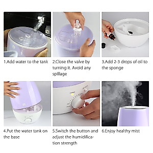 1byone Humidifiers for Bedroom 6L Cool Mist Air Ultrasonic for Plants Indoor with Essential Oils Diffuser for Baby Kids, with 7 Colour Night Light, Ultra Quiet & Easy to Clean, Auto Shut-off, Blue