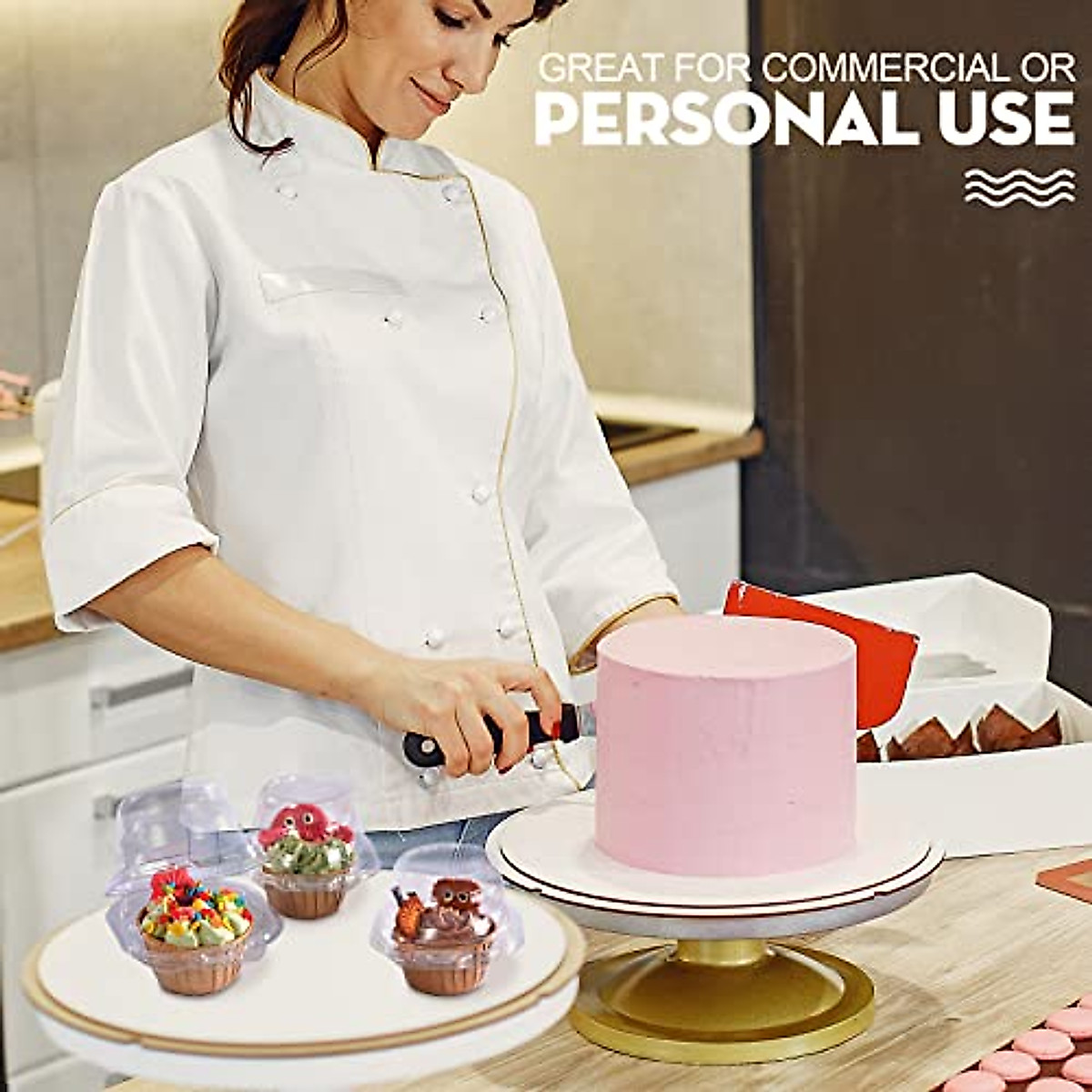 Cupcake Boxes, Individual Cupcake Containers, Disposable Cupcake Holders with Lid, Muffin Salad Dessert Hamburgers Fruit Cupcake Carriers 120 Pack.