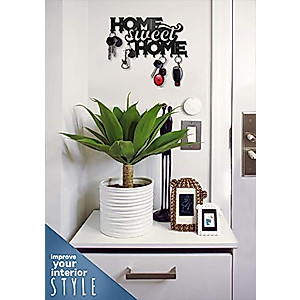 SirHoldeer Key Rack for Wall, Black Key Holder for Wall Decorative, Metal Wall Decor for Office, Hallway, Entryway, Key Hooks Hanging Keys, Small Key Hanger for Wall, Farmhouse Home Sweet Home Sign