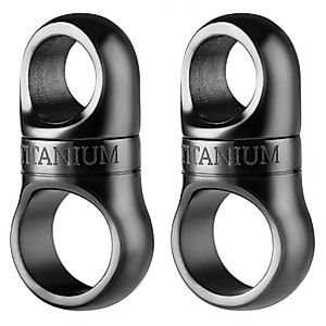 FEGVE Swivel Titanium Key Ring, Heavy Duty Key Chain Rings Small Keyrings Keychain Assecories for Men And Women (Black-2pcs)