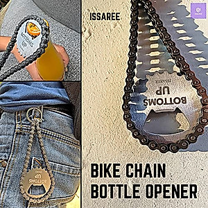 Bike Chain Gear Bottle Opener With Key Ring Chain Bottoms Up Sprocket Silver Stainless Steel Unique Birthday Amazing Gifts For Cyclists Bike Lover