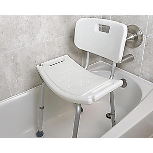 Vaunn Tool-Free Assembly Adjustable Shower Chair Spa Bathtub Seat Bench with Removable Back