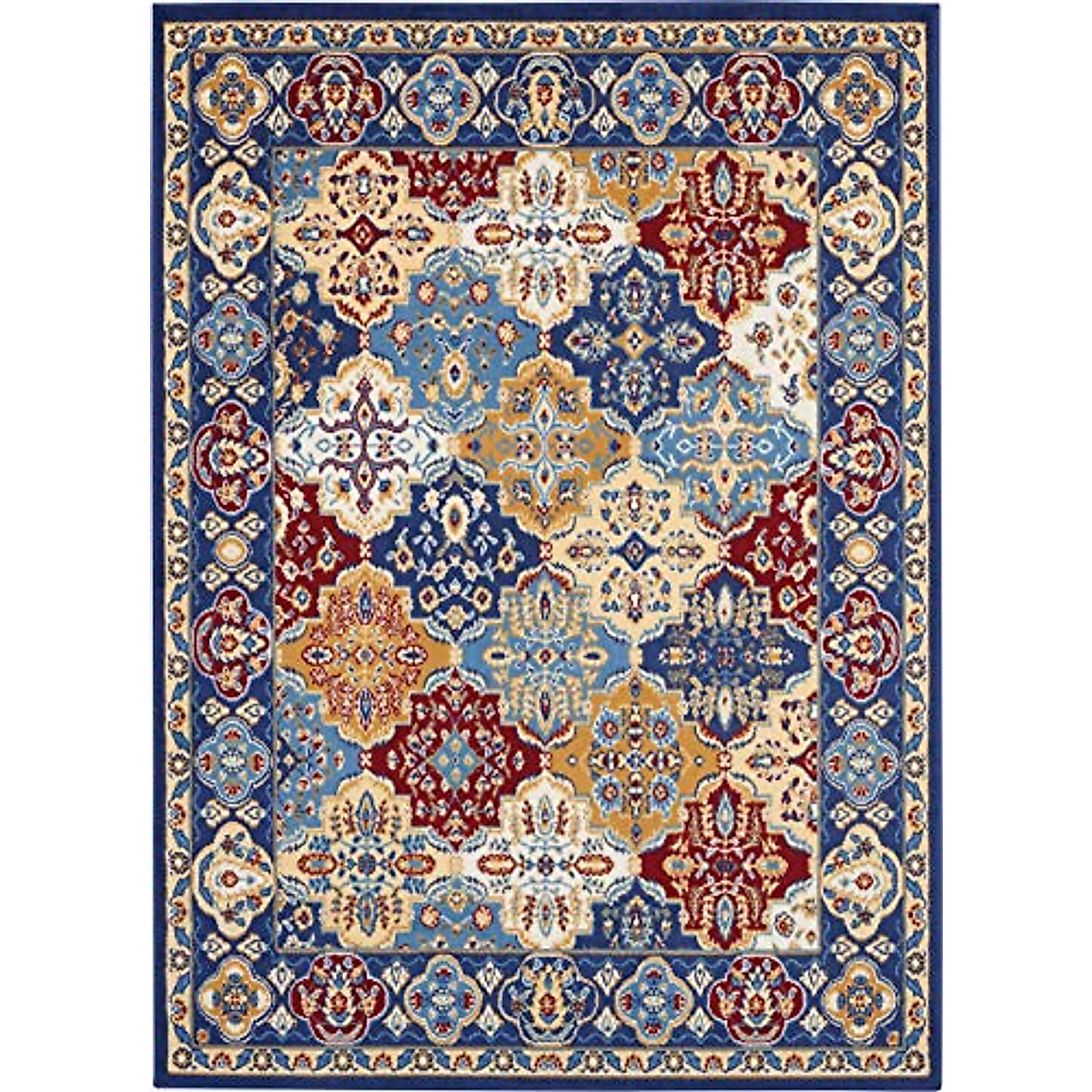 Nourison Grafix Persian Multicolor 5'3" x 7'3" Area -Rug, Easy -Cleaning, Non Shedding, Bed Room, Living Room, Dining Room, Kitchen (5x7)