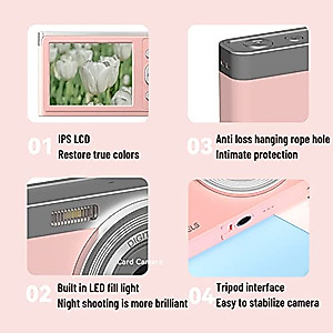 Digital Camera - Vlogging Camera Video Camera 16X Digital Zoom 50MP Rechargeable Point and Shoot Camera