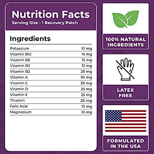 Viory Recovery Patches 60 Pack - Wake Up Refreshed & Energized with Our 100% Natural Ingredients Recovery Patch - Skin-Friendly & Waterproof - Apply Before Drinking - Enhanced Morning Formula