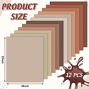 Whaline 12Pcs Boho Color Cotton Fabric Bundles Reddish Brown Fat Quarters Quilting Patchwork Squares Sewing Fabrics for DIY Handmade Craft, 18 x 22 Inch