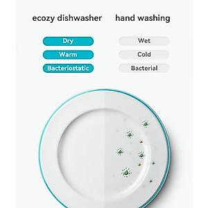 ecozy Portable Dishwasher Countertop, Mini dishwasher with a Built-in 5L Water Tank, No Hookup Needed, 6 Programs, Extra Dry Function for Apartments, Camping and RV, White