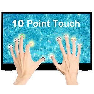 HONGO Touchscreen Portable Monitor for Laptop Computer Travel Monitor HDMI USB C FHD 1080P 14” Dual Screen with Speakers for Macbookpro Phone Switch